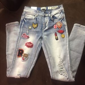 Jeans | Nwt Skinny Jeans With Sawn Stickers Stretchy | Poshmark